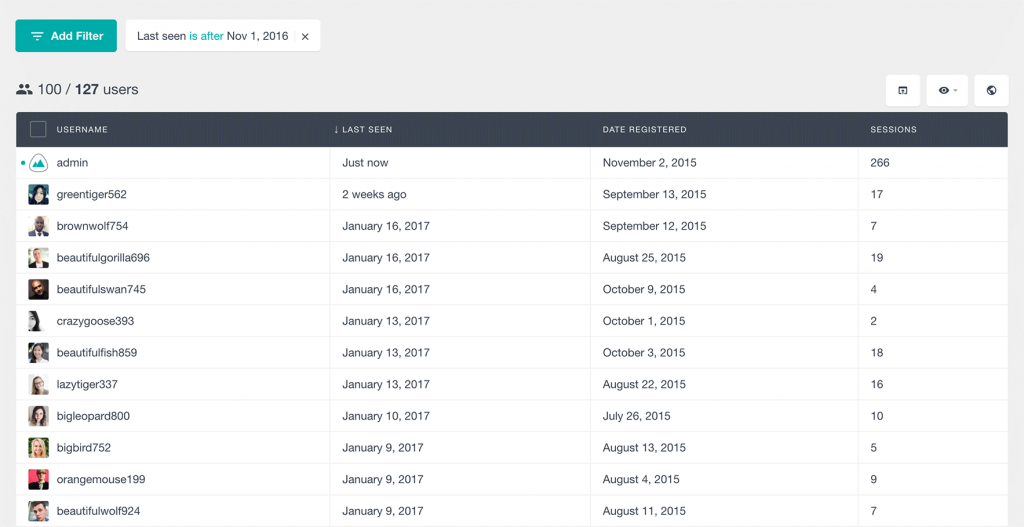 How to filter your WordPress users by their online status - Users Insights