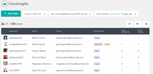 Creating advanced LearnDash and bbPress user activity reports - Users Insights