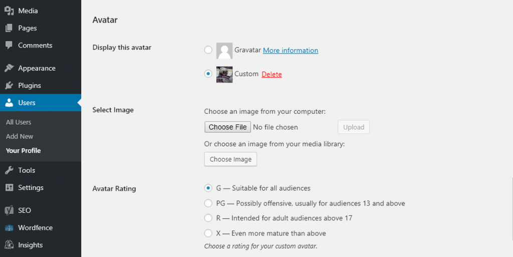 Customizing WordPress user avatars - Users Insights