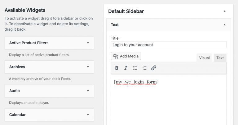 Creating a WooCommerce customer login shortcode, page and widget ...
