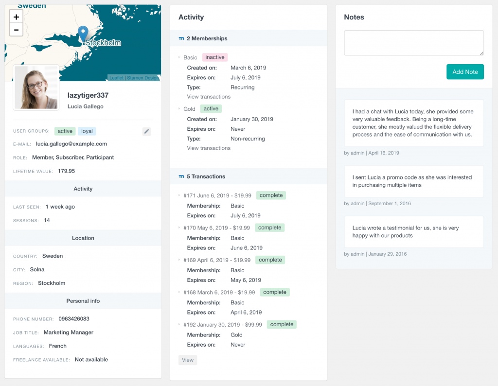 MemberPress search and filter members data- Users Insights