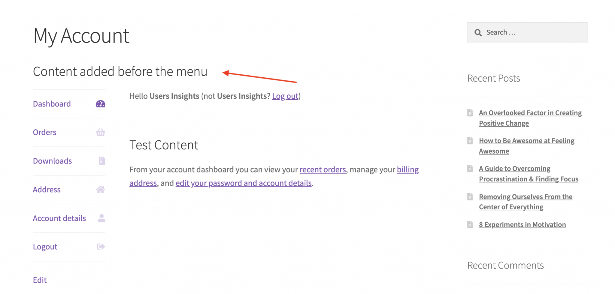 How to Customize the My Account Page in WooCommerce - Users Insights