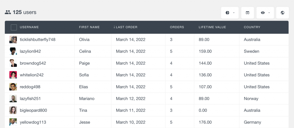 WooCommerce User Data - Users Insights