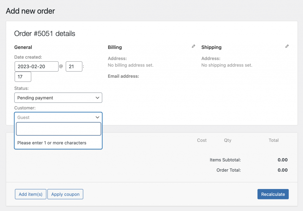How to create manual WooCommerce orders (phone orders) - Users Insights