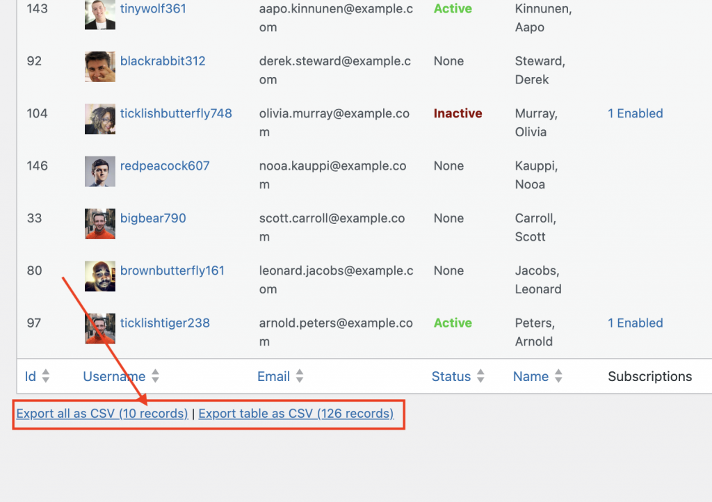 How to export users data from MemberPress - Users Insights