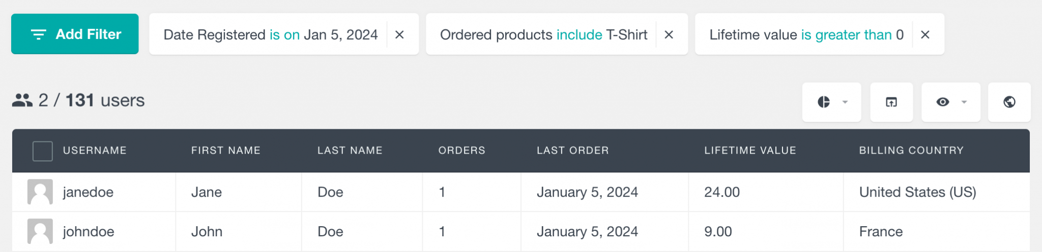 How to create WooCommerce customers - Users Insights