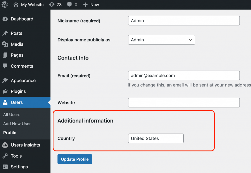 How To Add Custom Fields To Wordpress User Profile Programmatically Users Insights 0797