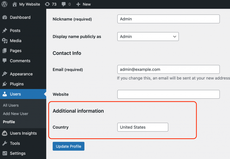How To Add Custom Fields To Wordpress User Profile Programmatically Users Insights 5999